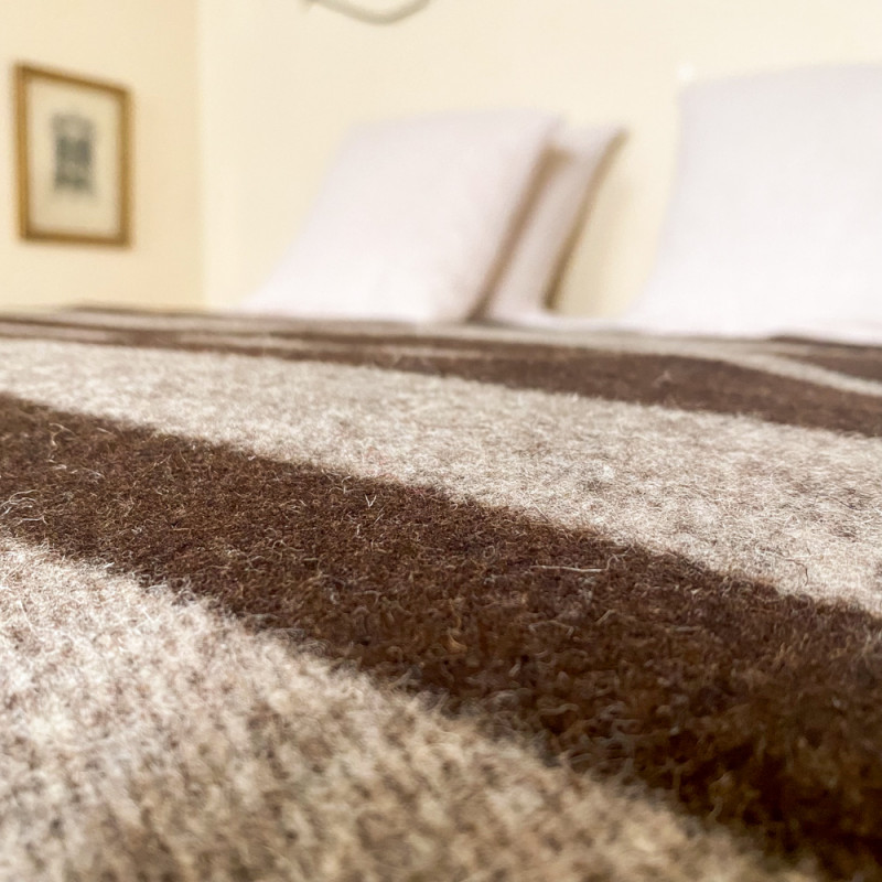 Rustic merino wool blanket