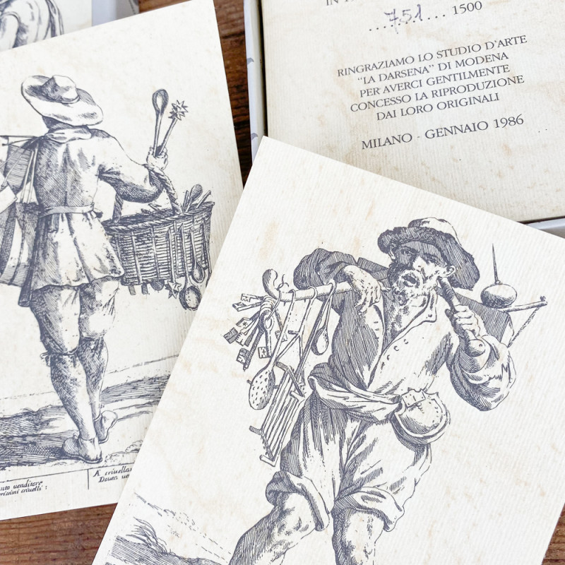 Cartes des métiers de rue d'autrefois