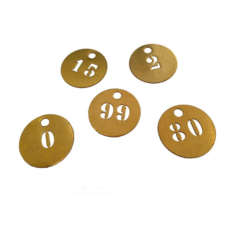 Number medallion in brass