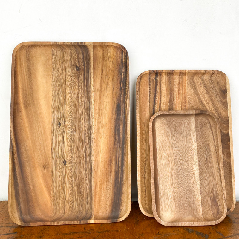 Acacia Wood Rectangle Tray at Petra Webster blog