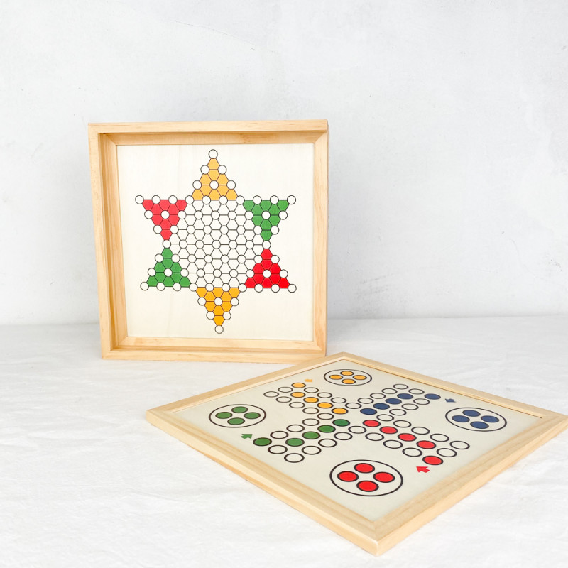 Set of wooden board games