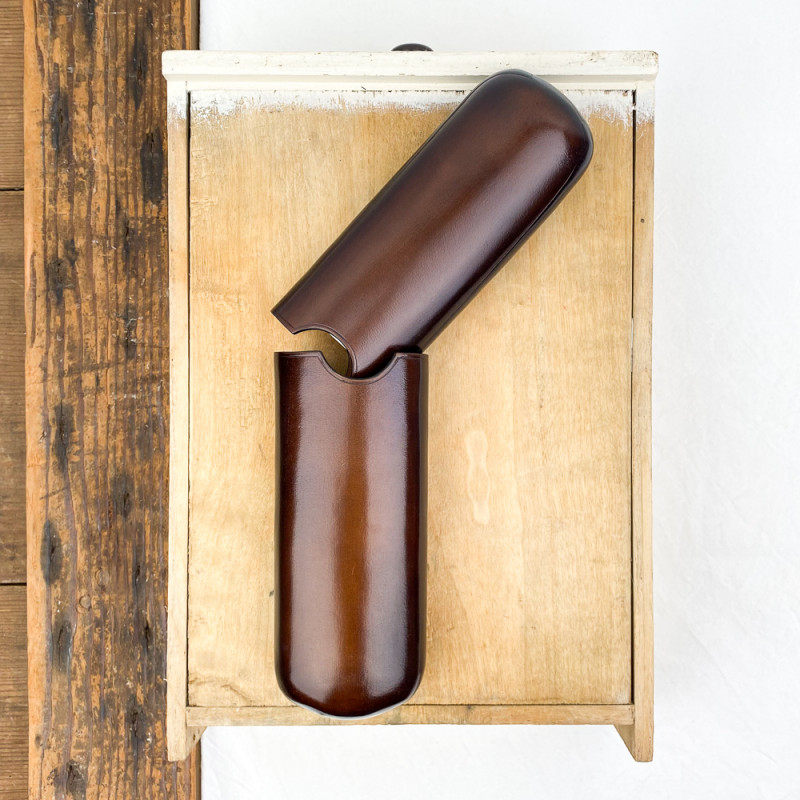 Moulded leather spectacle case