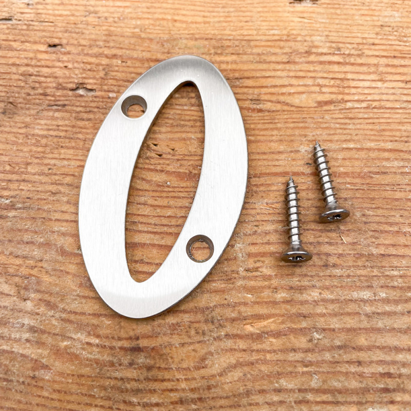 Chrome-plated brass house number