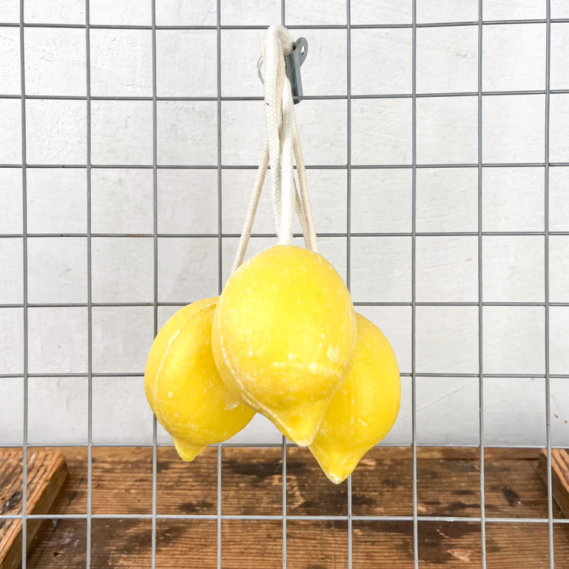 Yellow lemon soap with rope