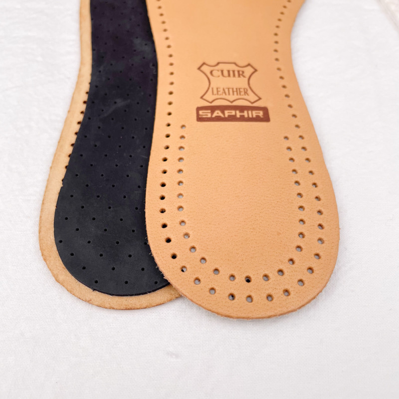 Semelles en cuir et charbon Saphir