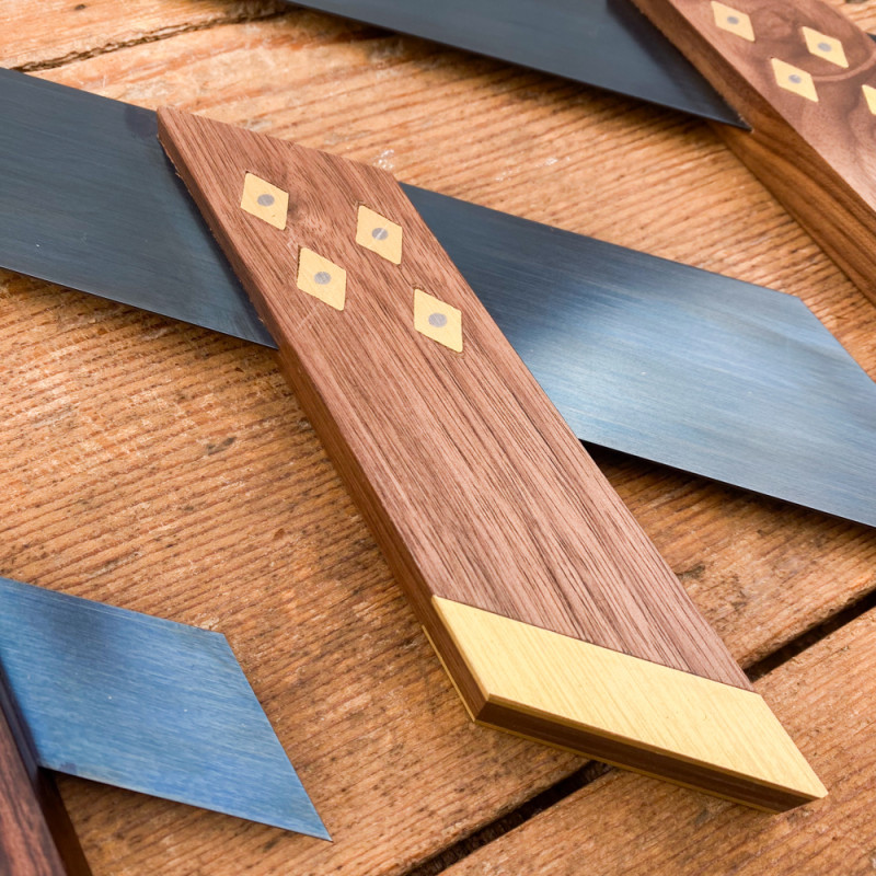 Rosewood and brass mitre square