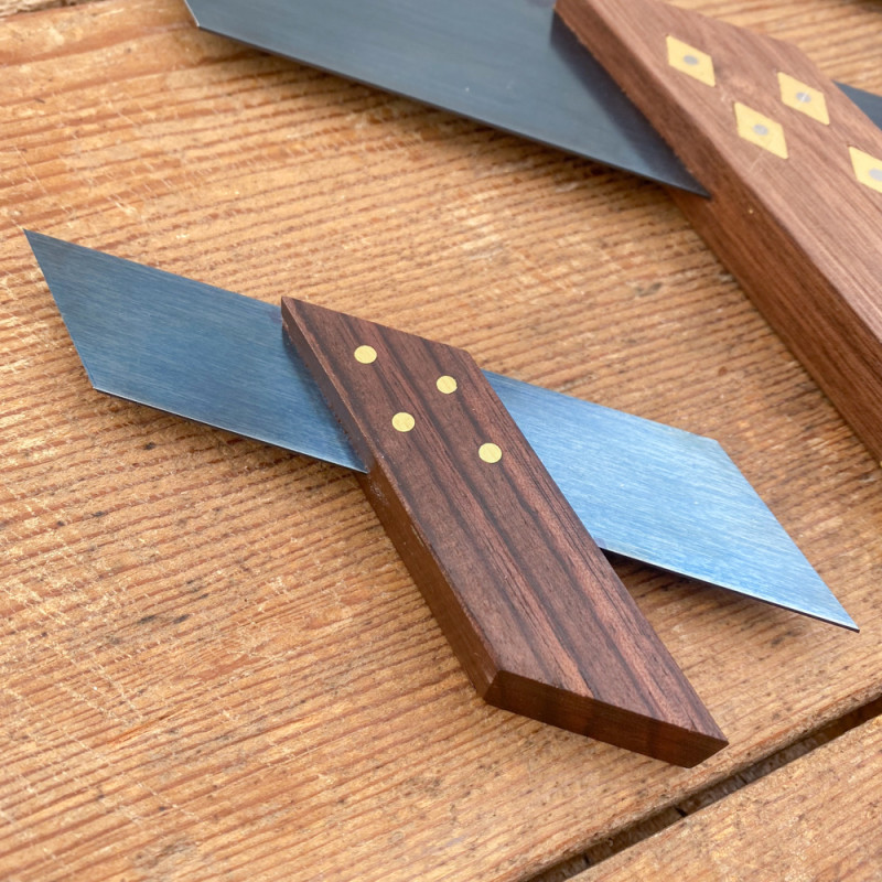 Rosewood and brass mitre square