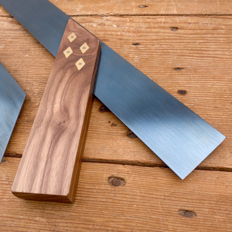 Rosewood and brass mitre square