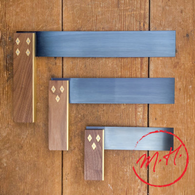 Grande équerre 90° bois de rose et laiton