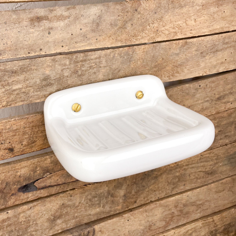 Wall-mounted porcelain soap dish 14 cm