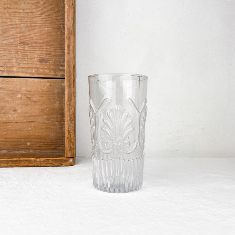 Palm motif glass