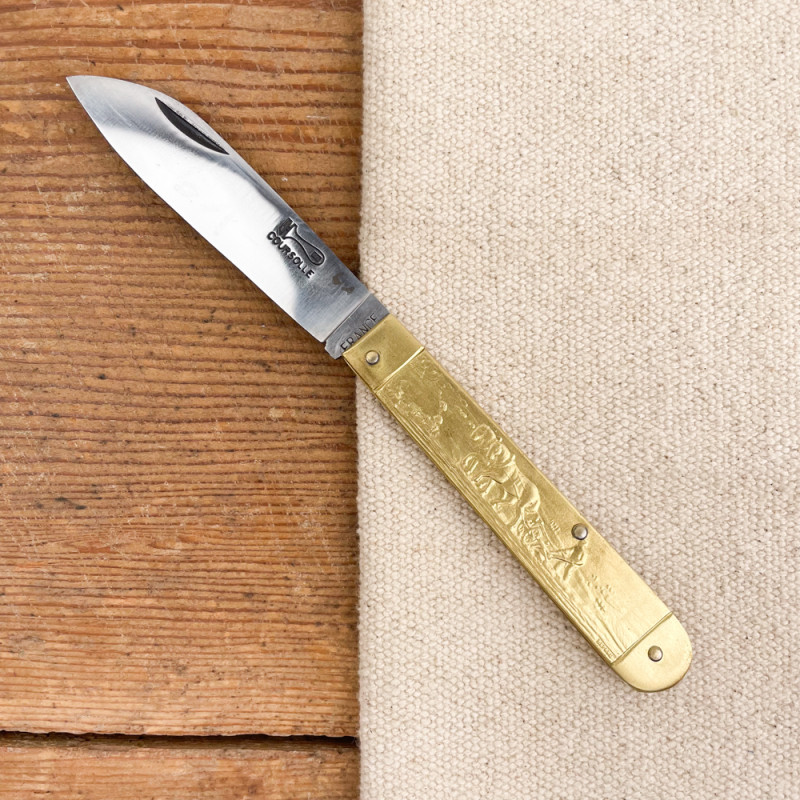 Coursolle knife carbon brass Laboureur