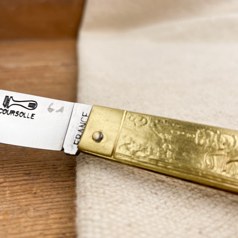 Coursolle knife carbon brass Laboureur