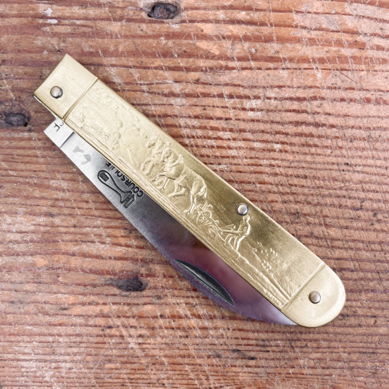 Coursolle knife carbon brass Laboureur