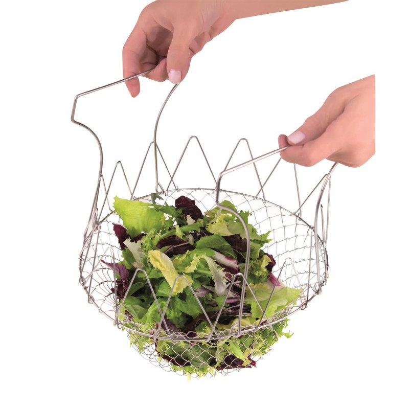 Panier à salade pliable en inox