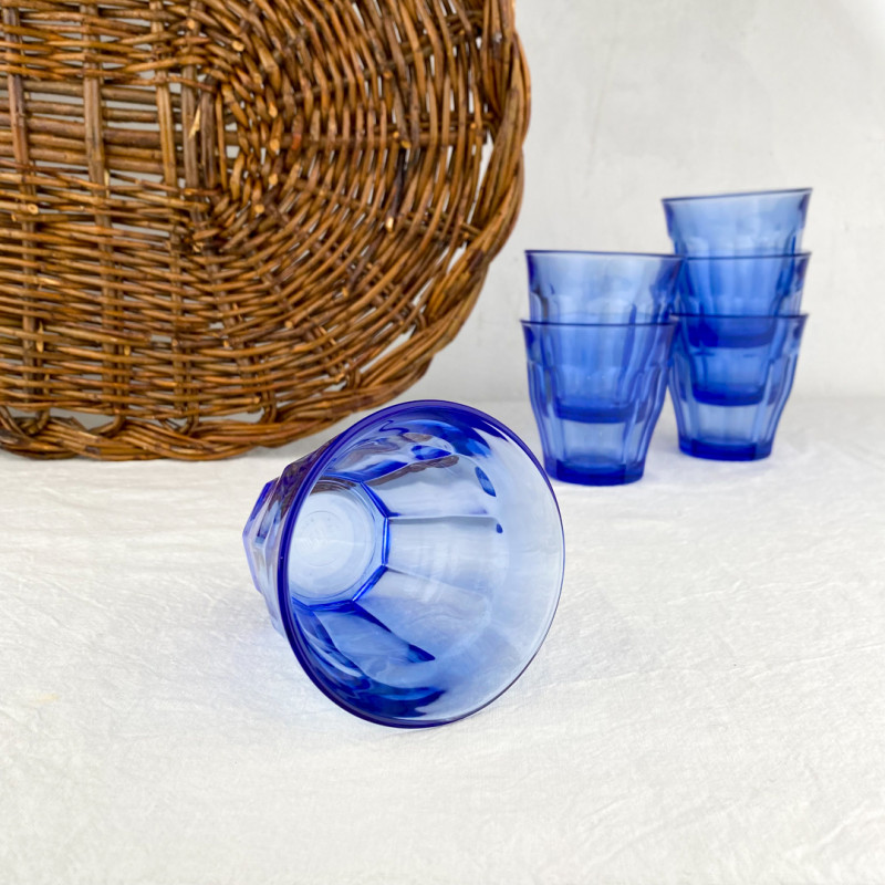 6 blue Duralex glasses 25cl