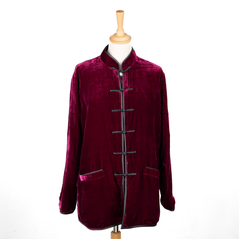 Asian-style silk velvet jacket