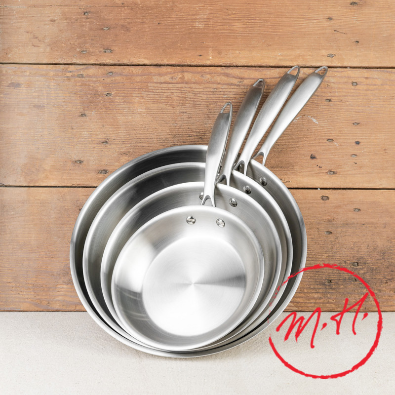 Three-layer stainless steel frying pan