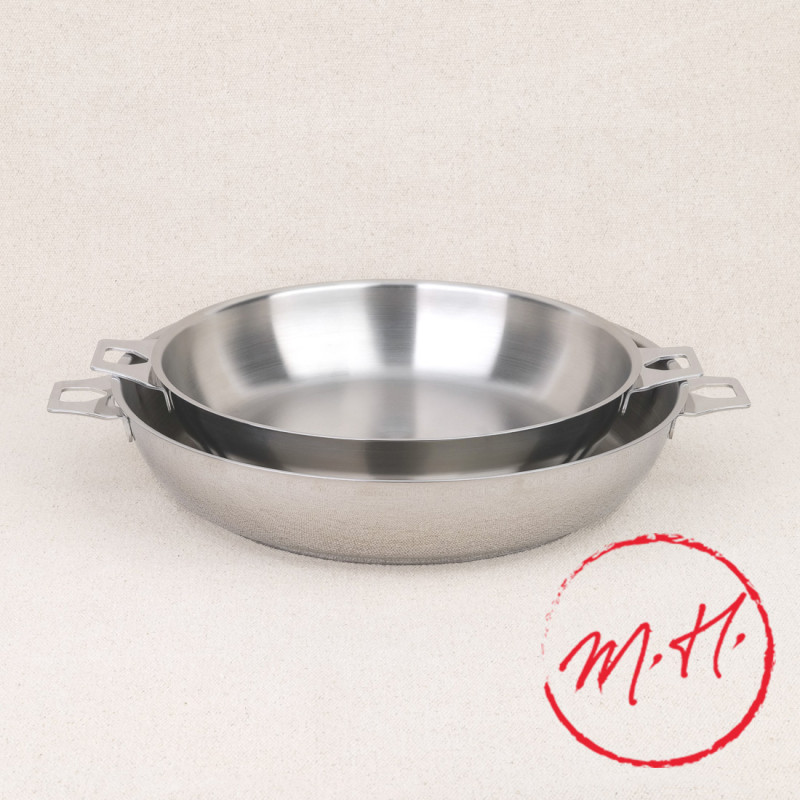Twisty stainless steel frying pan De Buyer