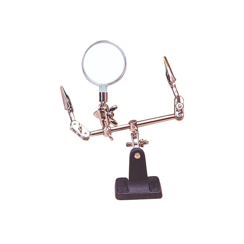 Third hand with magnifying glass