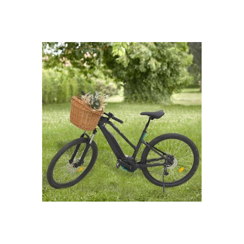 Wicker bicycle basket