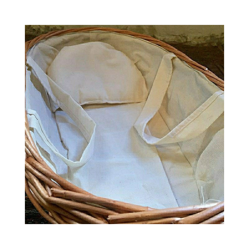 Woven wicker dolls bassinet