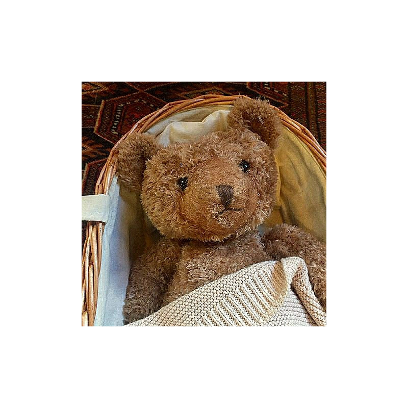 Woven wicker dolls bassinet
